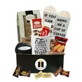 Coffee Gift Basket - Bistro Coffee Mug, Socks, Gourmet Coffee Snacks ...