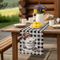 Coffee Gnome Black Buffalo Plaid Table Runner 60 Inch Long Retro Linen ...
