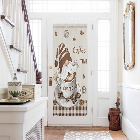 Coffee Gnomes Door Curtains for Door Window, French Sidelight Front ...