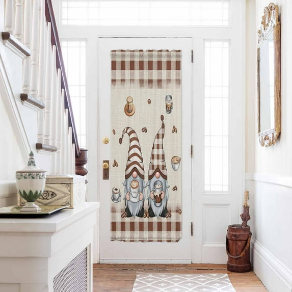 Coffee Gnomes Door Curtains for Door Window, French Sidelight Front ...