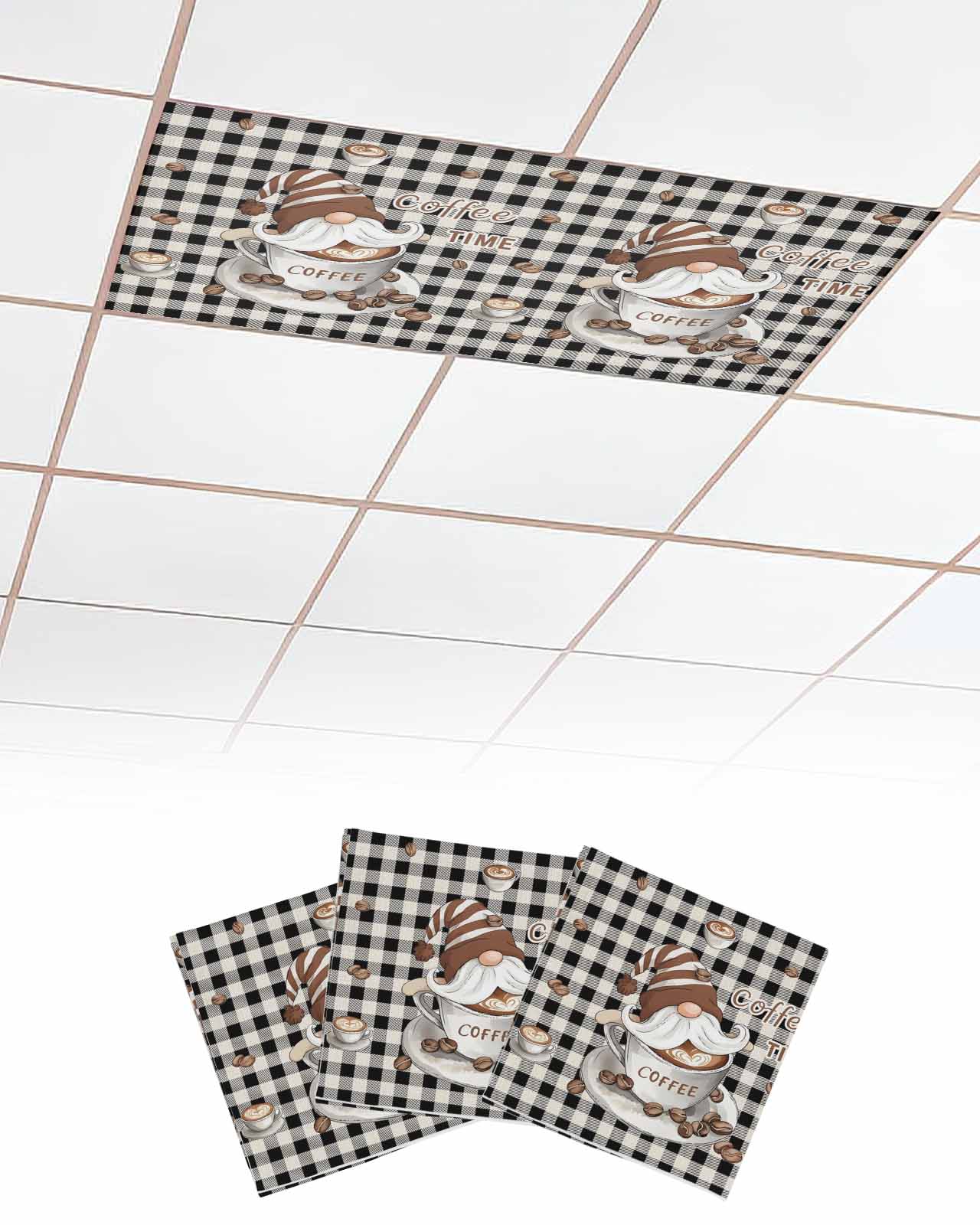 Coffee Gnomes Fluorescent Light Covers for Ceiling Lights 4x2 feet,3 ...