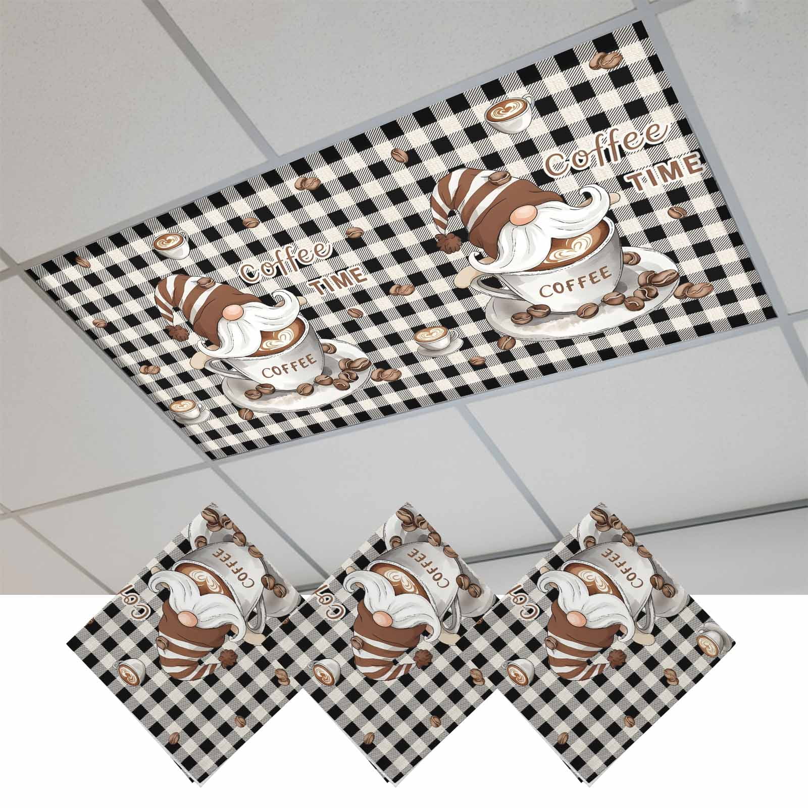 Coffee Gnomes Magnetic Fluorescent Light Covers for Ceiling Lights ...