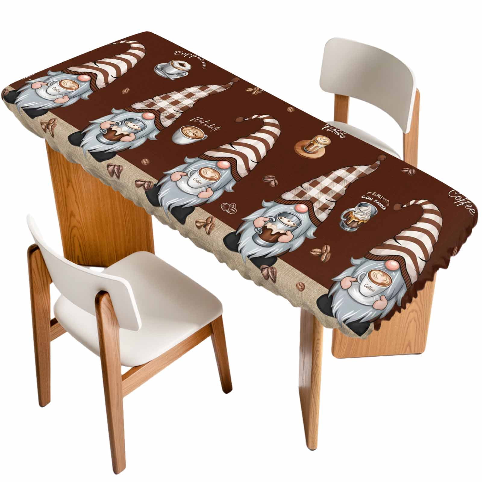 Coffee Gnomes Table Cloths for 8 Foot Rectangle Tables, Coffee Beans ...