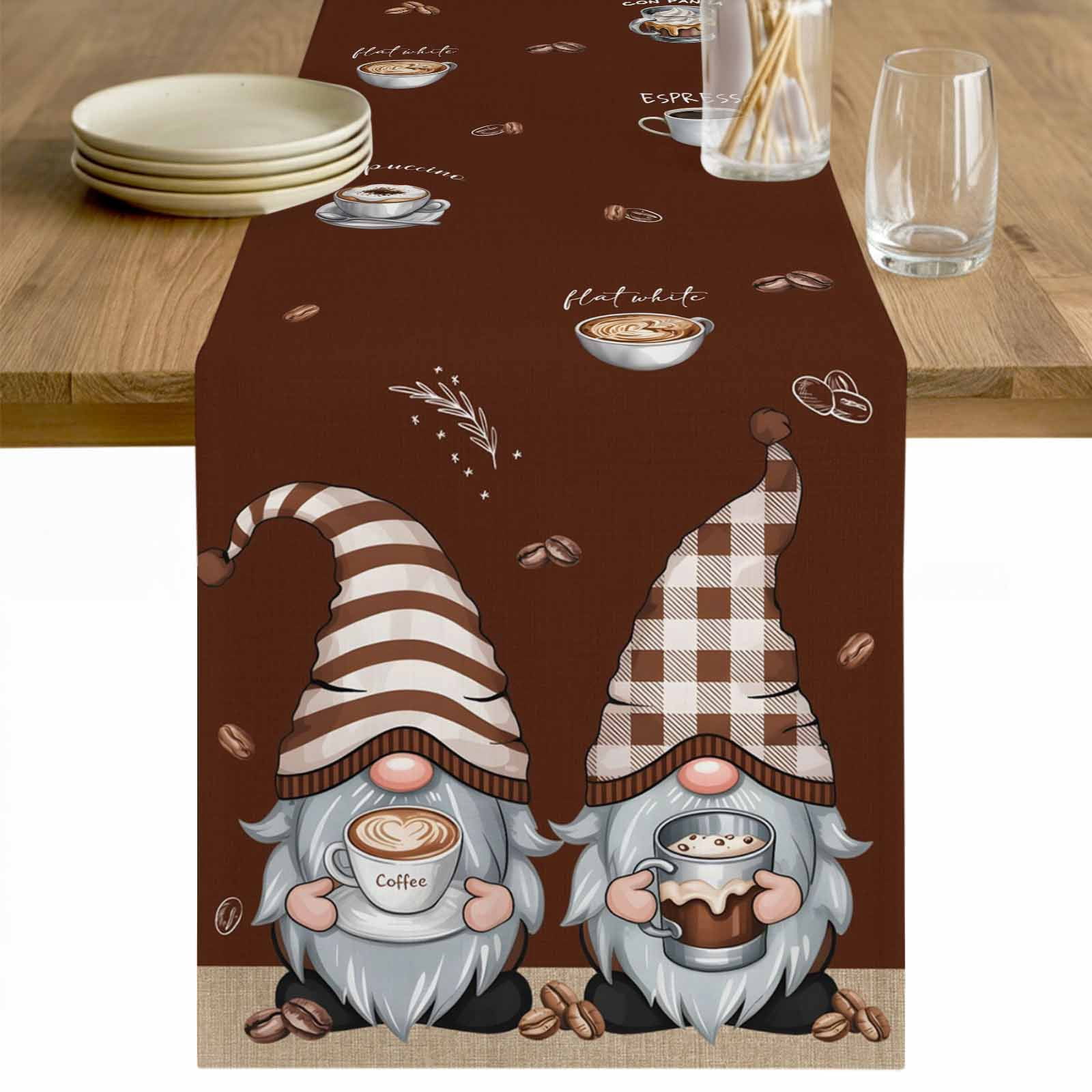 Coffee Gnomes Table Runner 36 Inches Long Farmhouse Dress Scarves ...