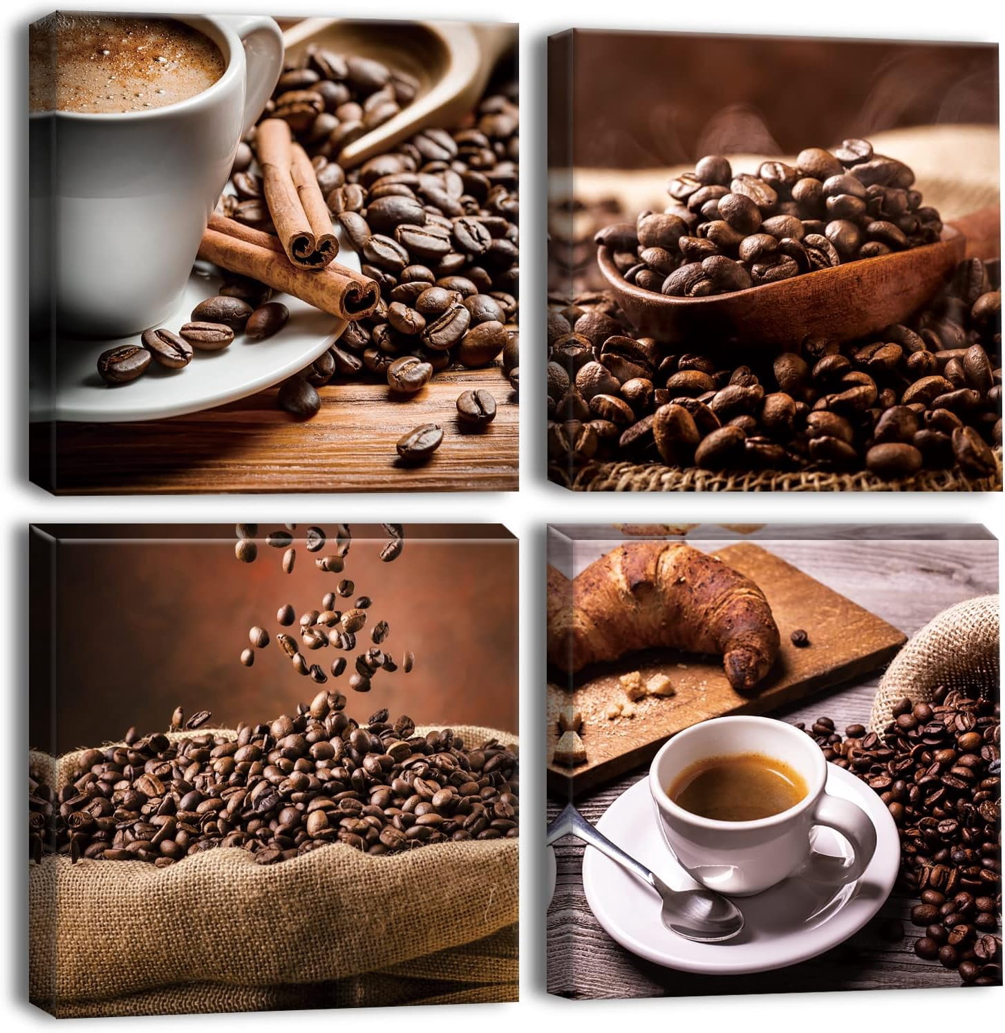 Coffee Grains and Coffee Canvas Printing Wall Decoration for Room Oil ...