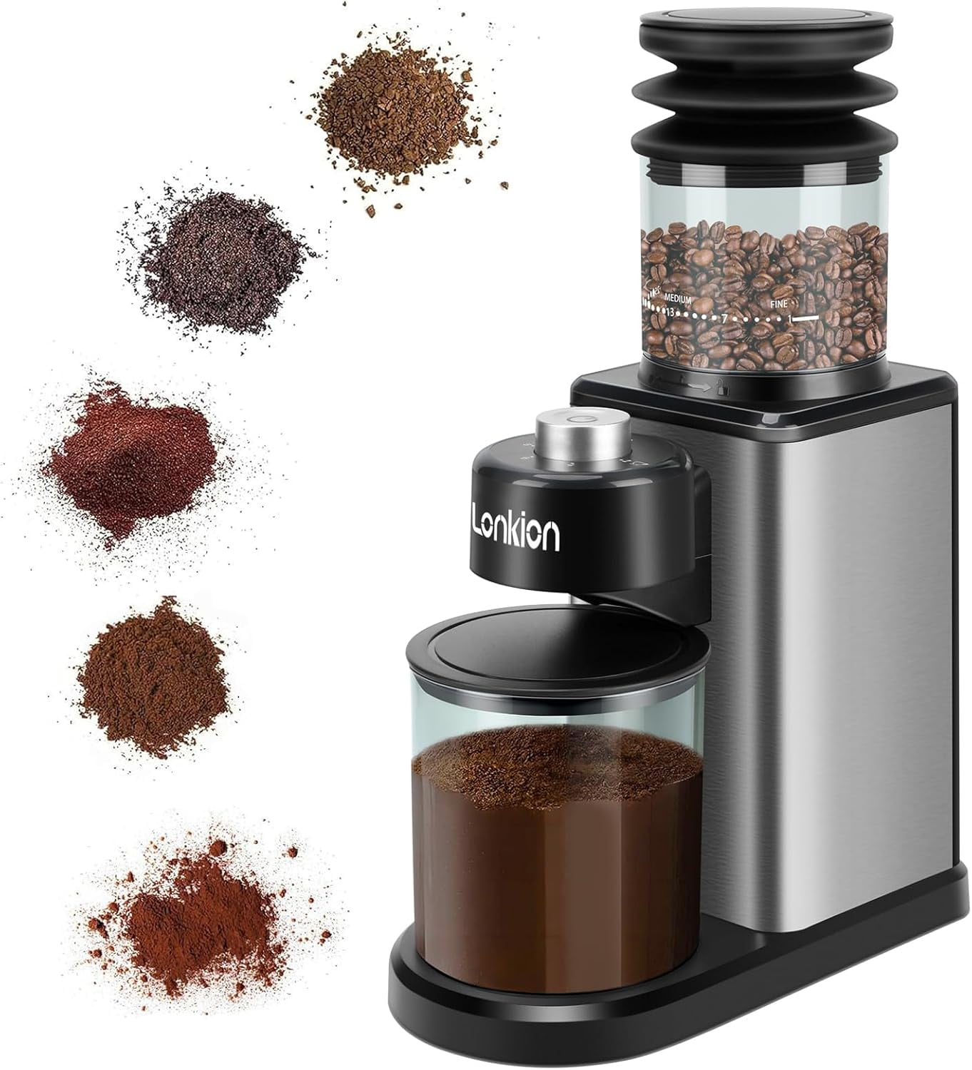 Coffee Grinder, Conical Burr Coffee Grinder with 25 Grind Settings for ...