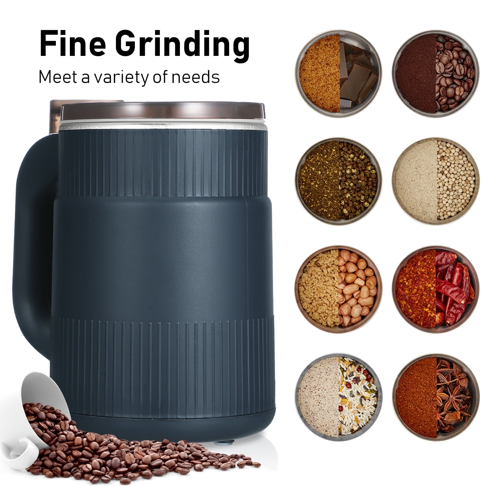 Coffee Grinder Electric: Small Grinding Machine - 500ml Portable Spice ...