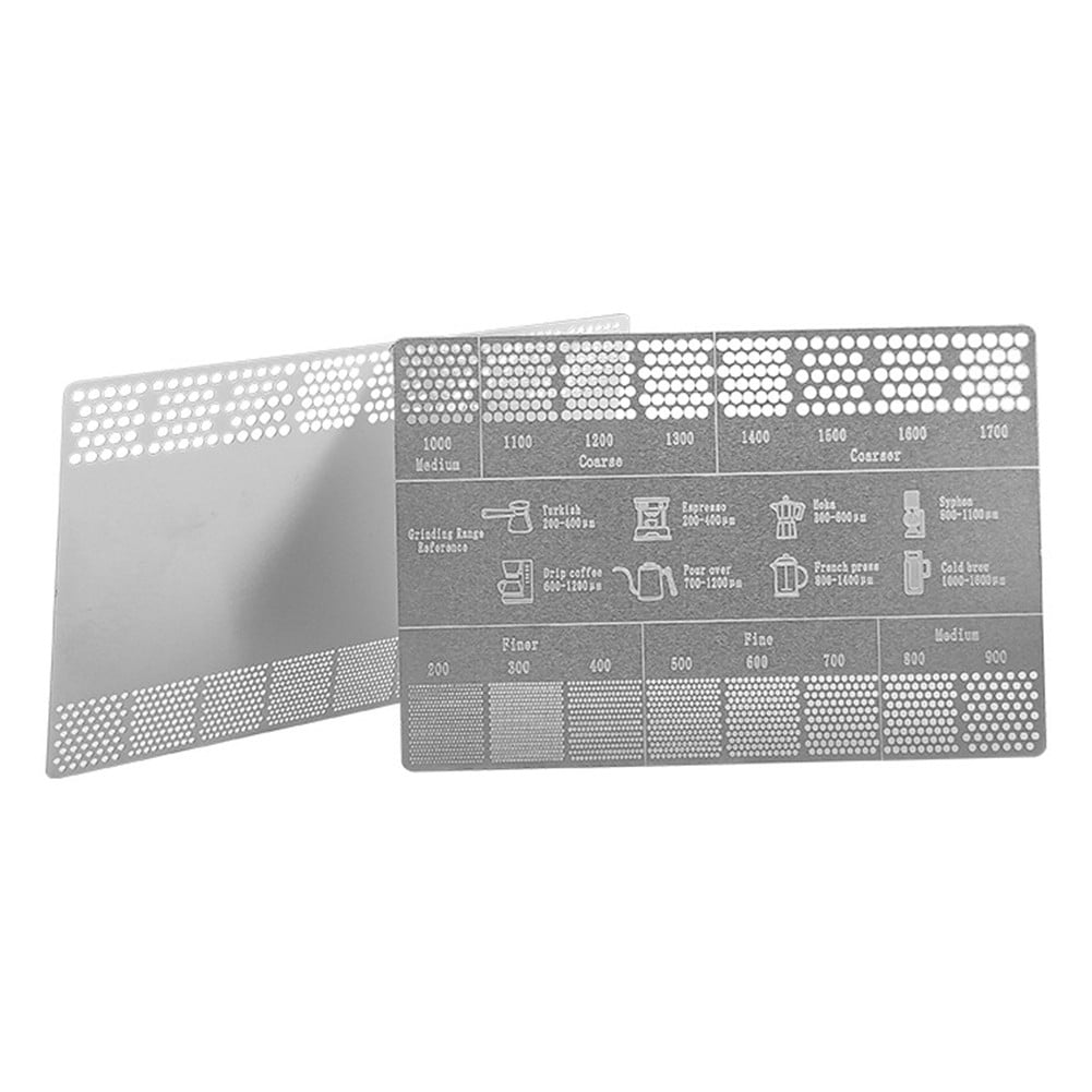 Coffee Grinding Thickness Reference Card Stainless Steel Comparison ...
