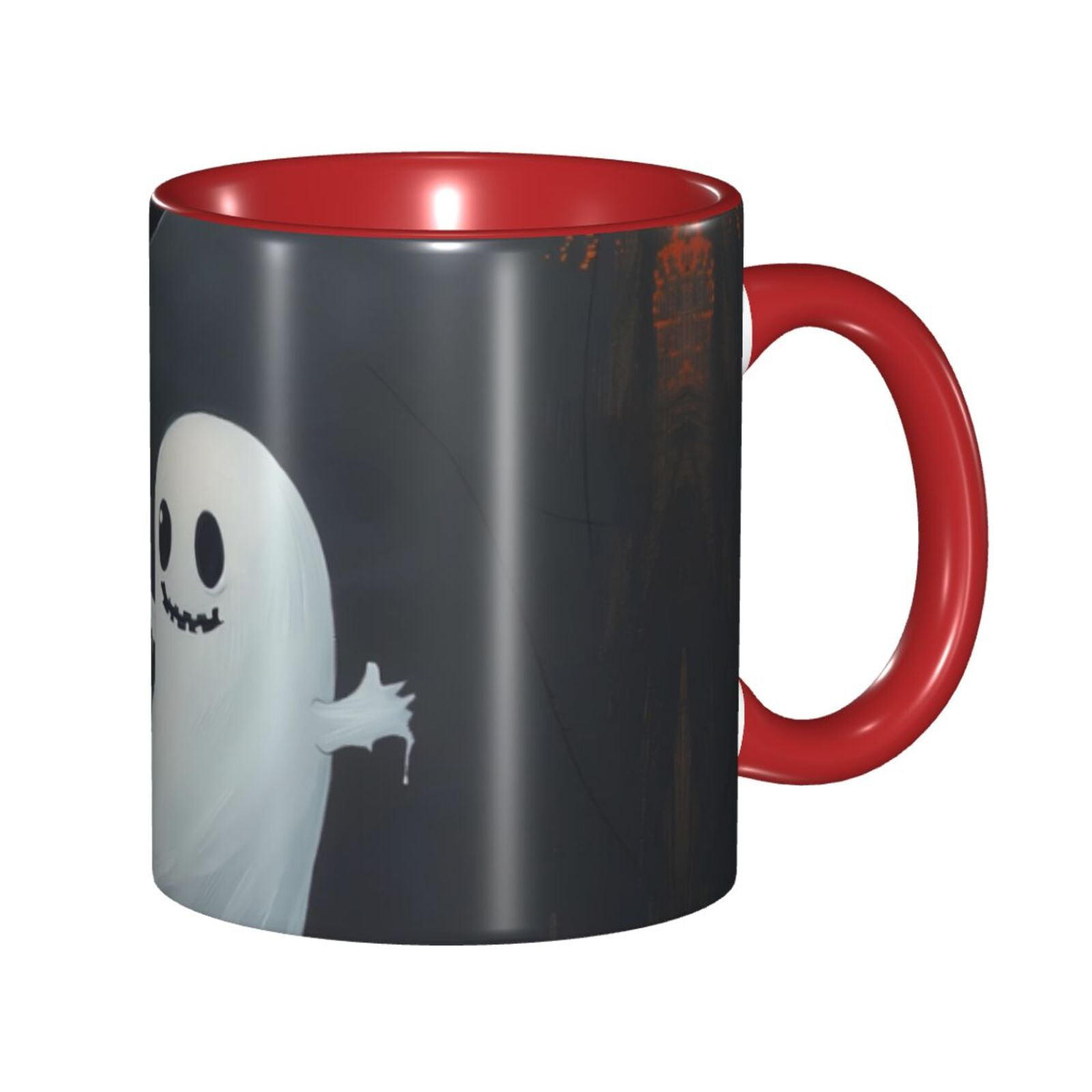 Coffee Halloween Cups with Handle Halloween Ghost Black Balloon Ceramic ...