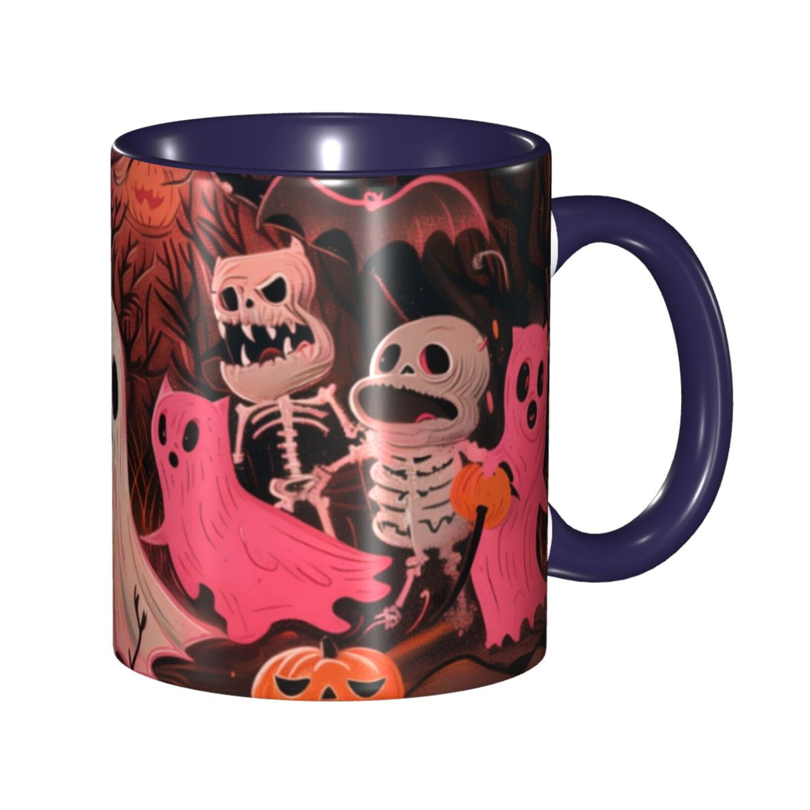 Coffee Halloween Cups with Handle Halloween Happy Cute Ghost Ceramic ...