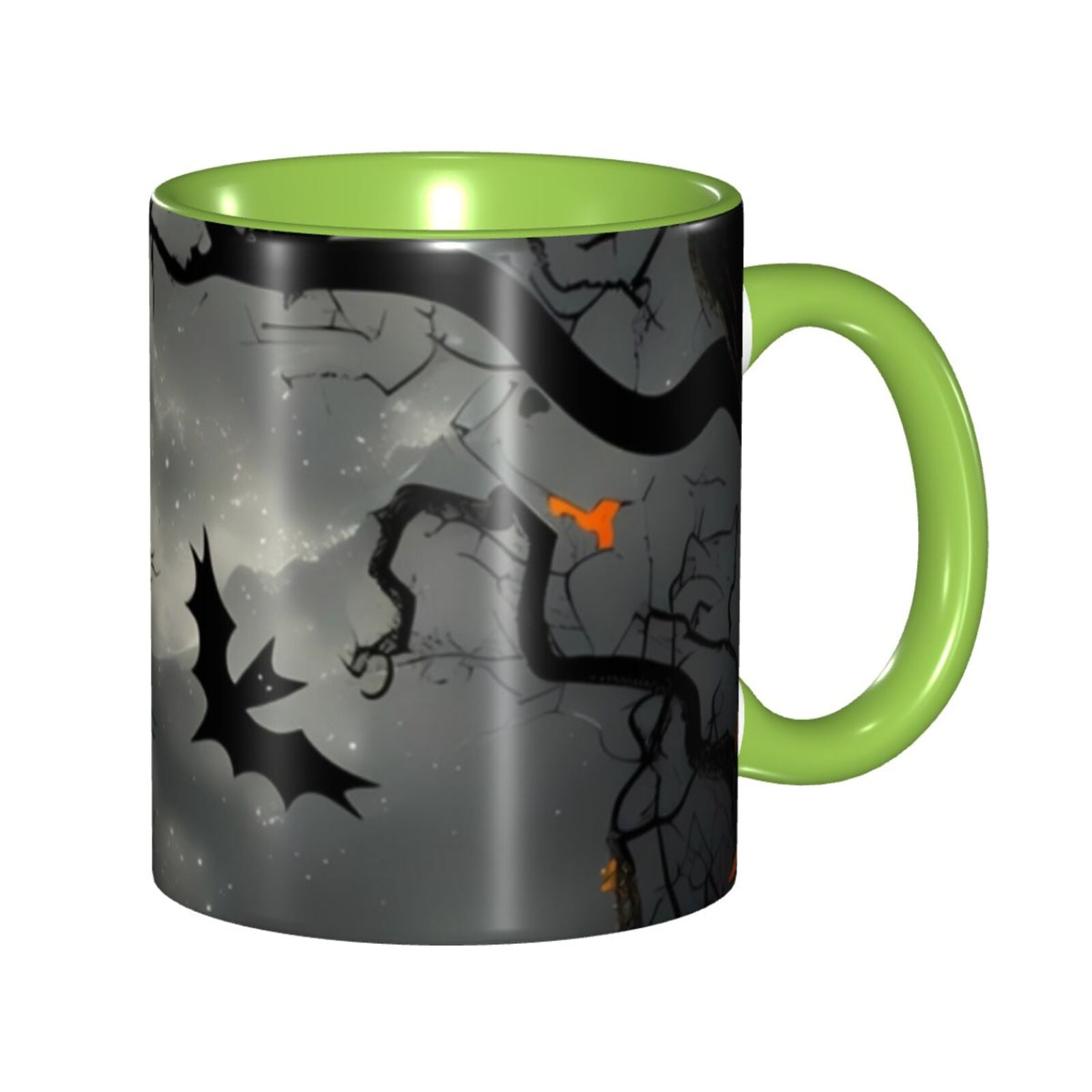 Coffee Halloween Cups with Handle Halloween Pumpkin Dark Forest Ceramic ...