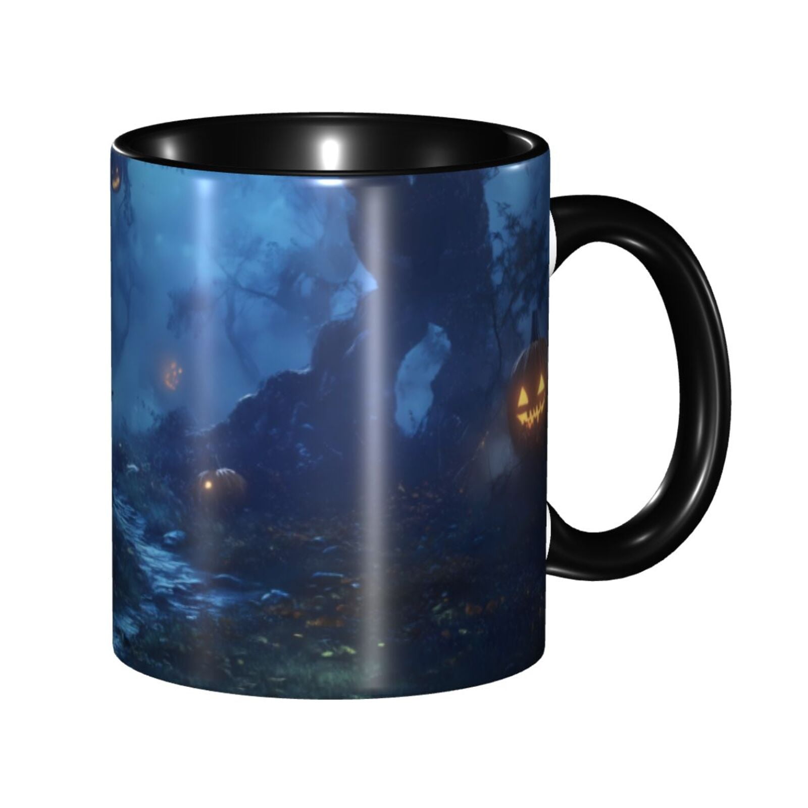 Coffee Halloween Cups with Handle Halloween Pumpkin Night Forest ...