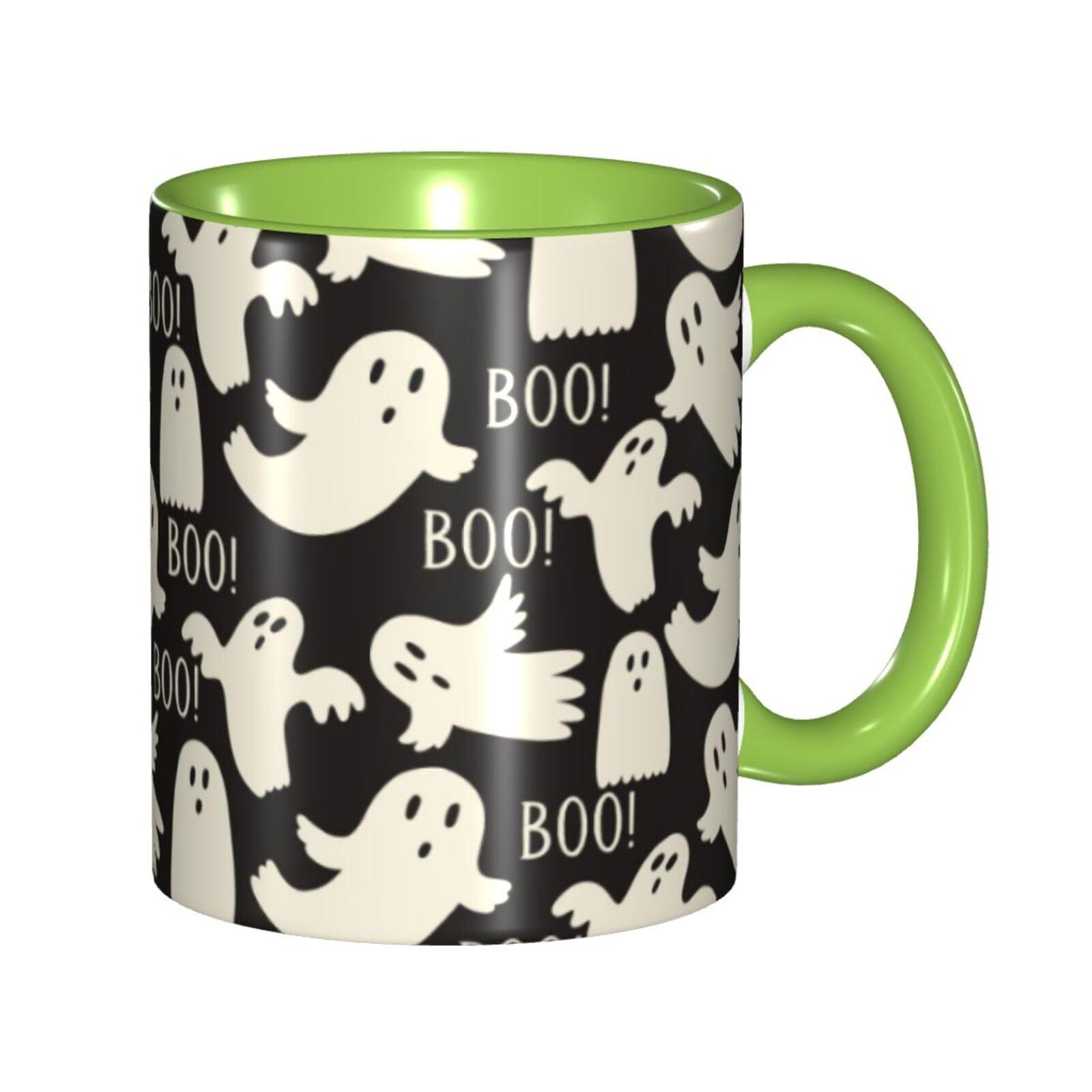Coffee Halloween Cups with Handle ghost_boo_halloween_pattern Ceramic ...