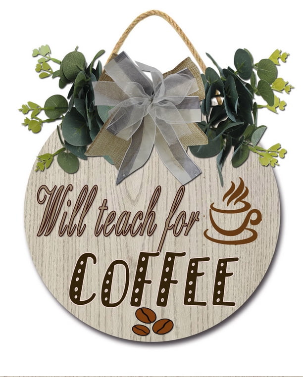 Coffee Hanging Wall Sign Coffee Wall Decor Kitchen Coffee Wood Sign ...