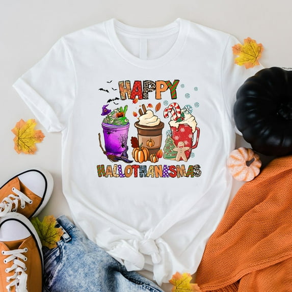 Coffee Happy Hallothanksmas Shirt, Holiday Gift, Xmas Coffee Shirt ...