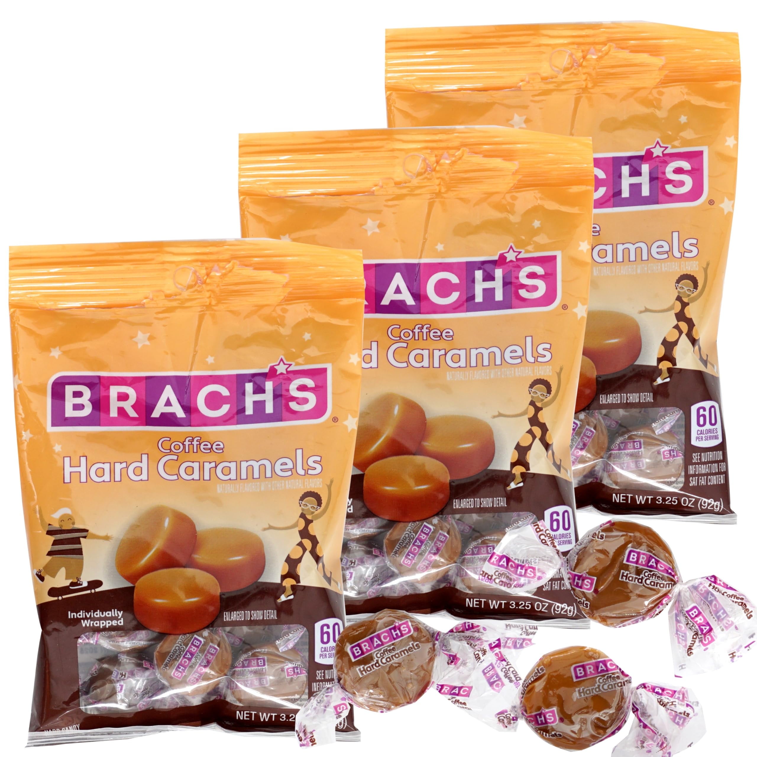 Coffee Hard Caramels, 3.25 oz Bags (3 Pack), Individually Wrapped Hard ...