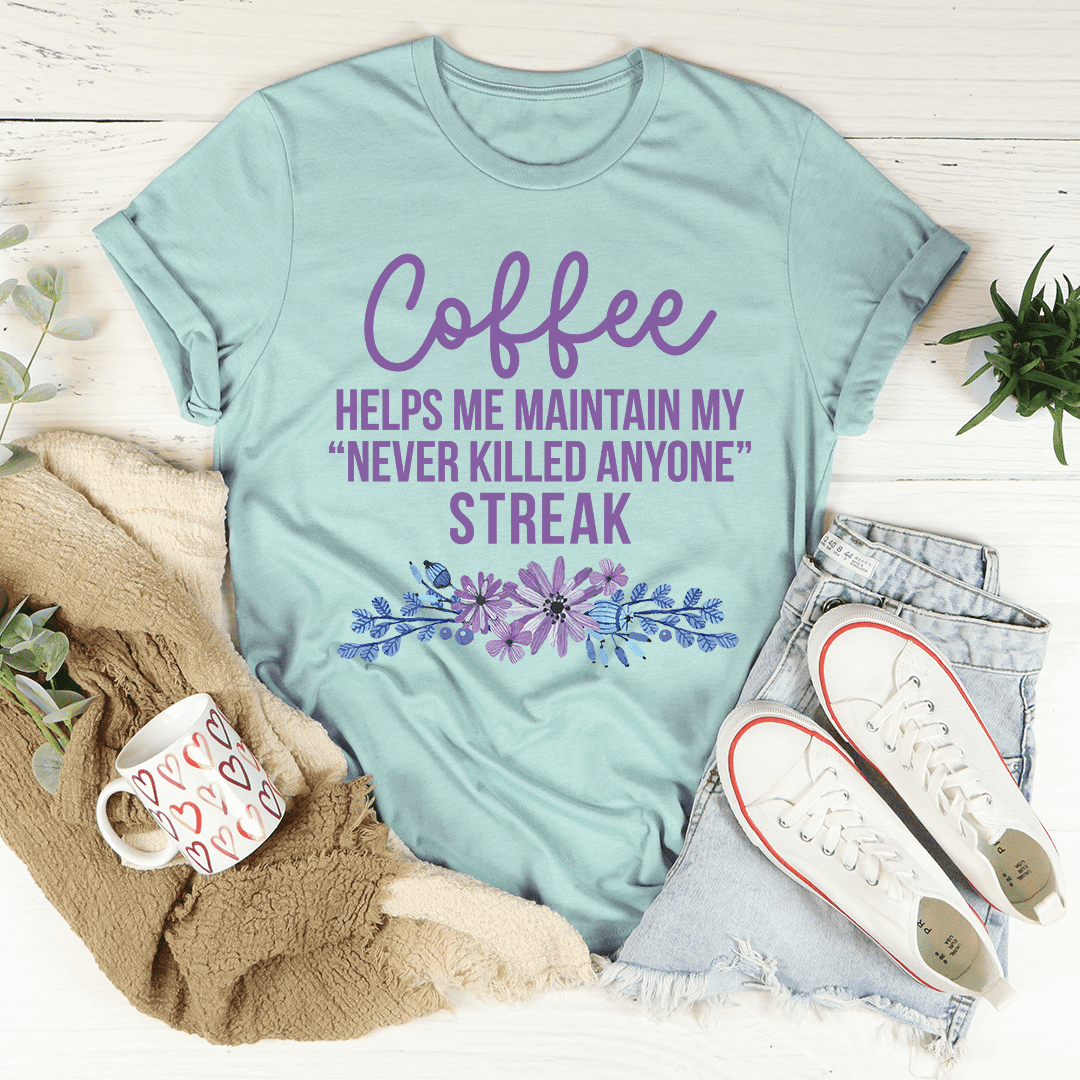 Coffee Helps Me Tee Peachy Sunday T-Shirt - Walmart.com