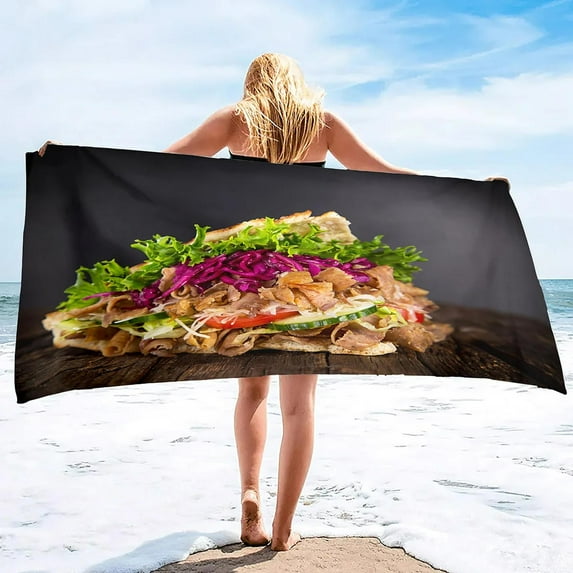Coffee Ice Cream Super Absorbent Beach Towel Quick Dry Sand Free ...