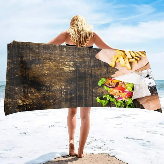 Coffee Ice Cream Super Absorbent Beach Towel Quick Dry Sand Free ...