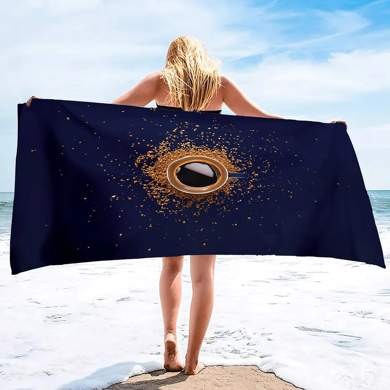 Coffee Ice Cream Super Absorbent Beach Towel Quick Dry Sand Free ...