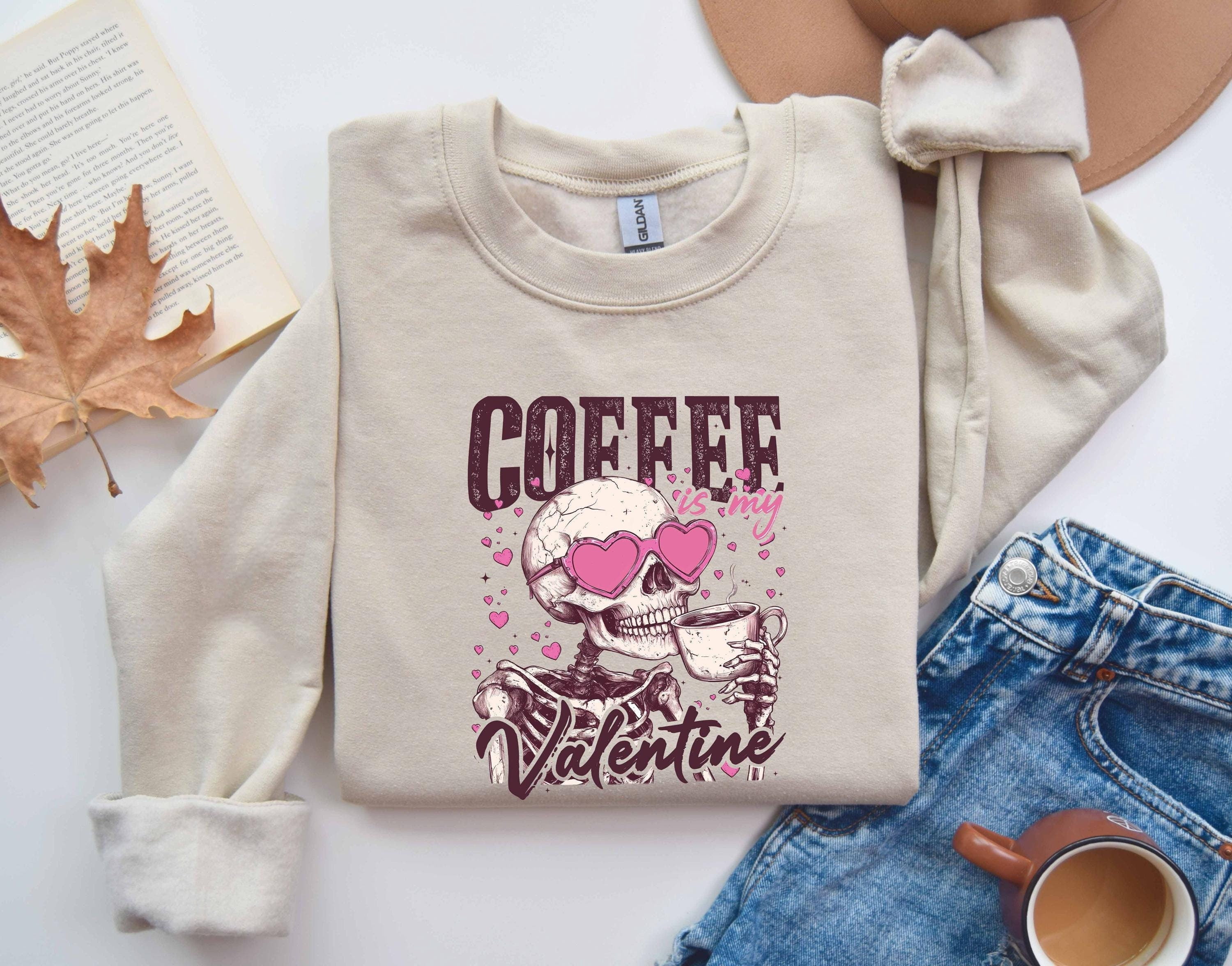 Coffee Is My Valentine T-Shirt, Skeleton Shirts, Valentines Day Gifts ...