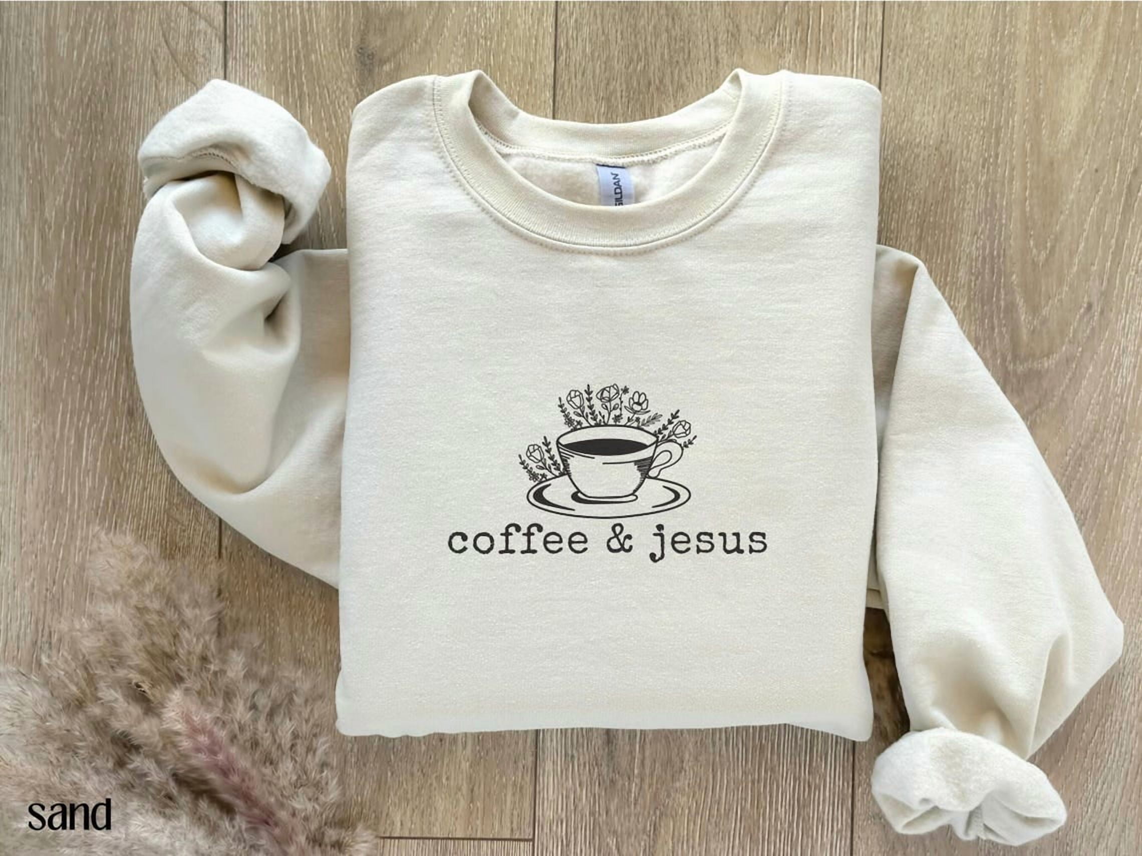 Coffee and Jesus Shirt, Vintage Floral Faith and Caffeine Shirt, Bible Verse Inspired Shirt ...