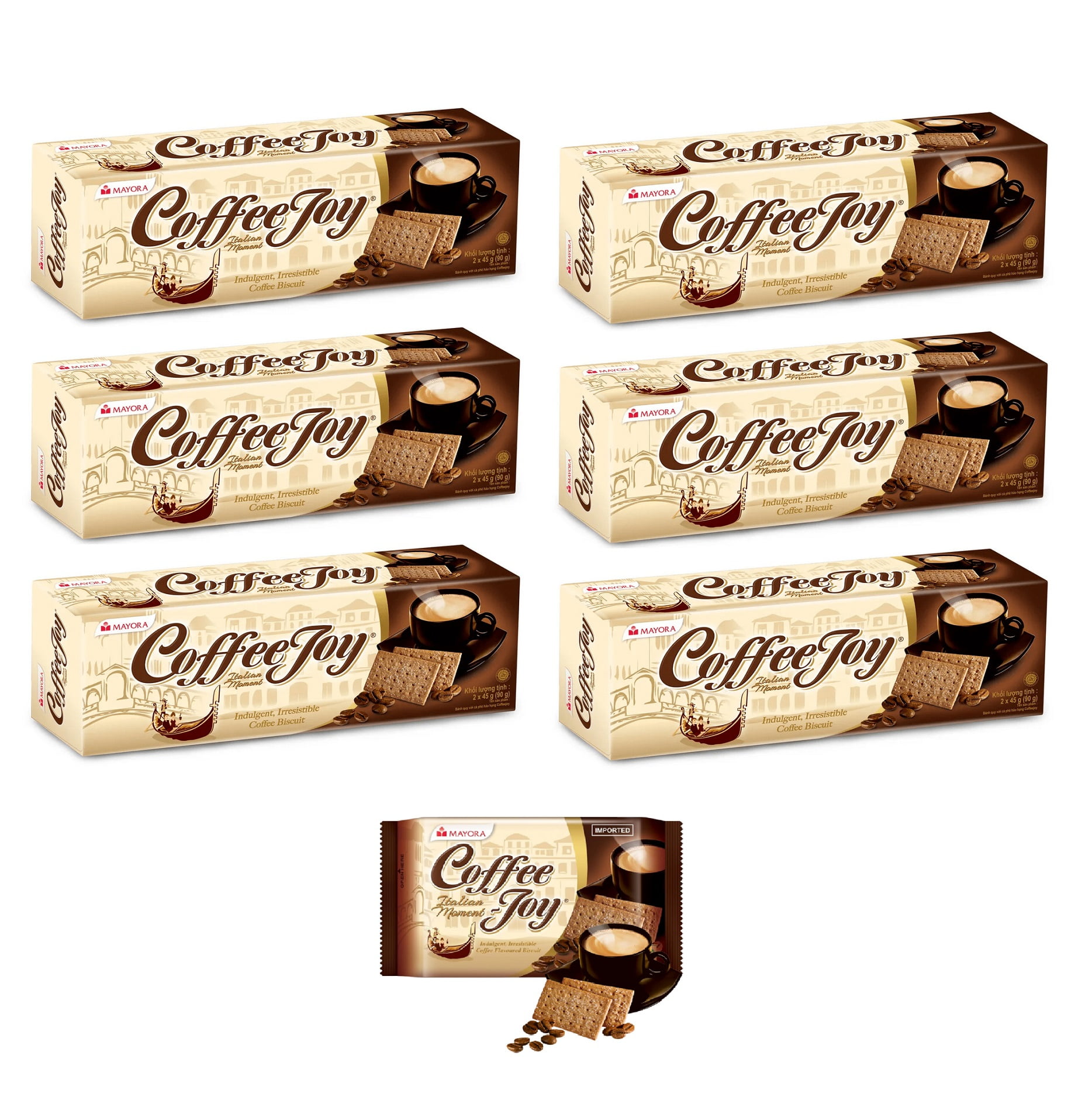 Coffee Joy Italian Moment Coffee Biscuit Six (6) Pack Net WT. 3.2oz ...