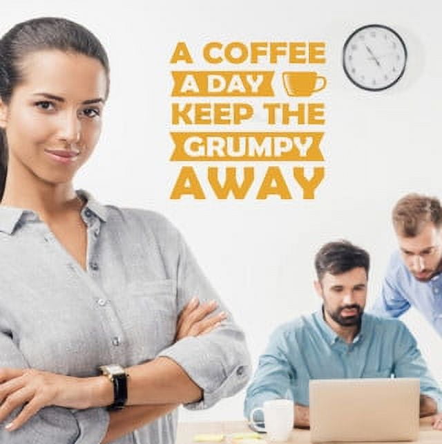 Coffee Keep Grumpy Away Kitchen Wall Stickers Quote Decals for Wall ...