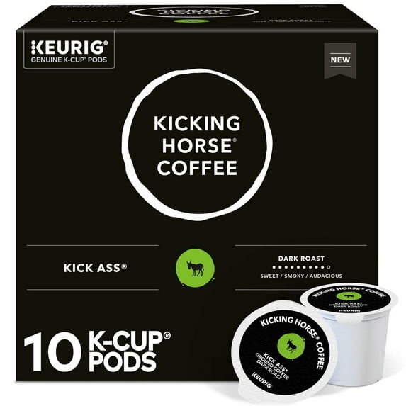 Coffee, Kick Ass, Single Serve Keurig K-Cup Pods, Dark Roast Coffee, 10 ...