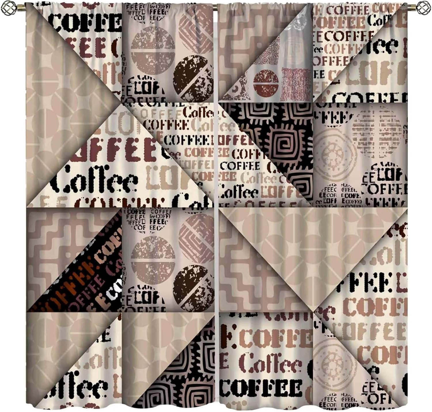 Coffee Kitchen Curtains,Coffee Theme Decor Coffee Curtains for Kitchen ...