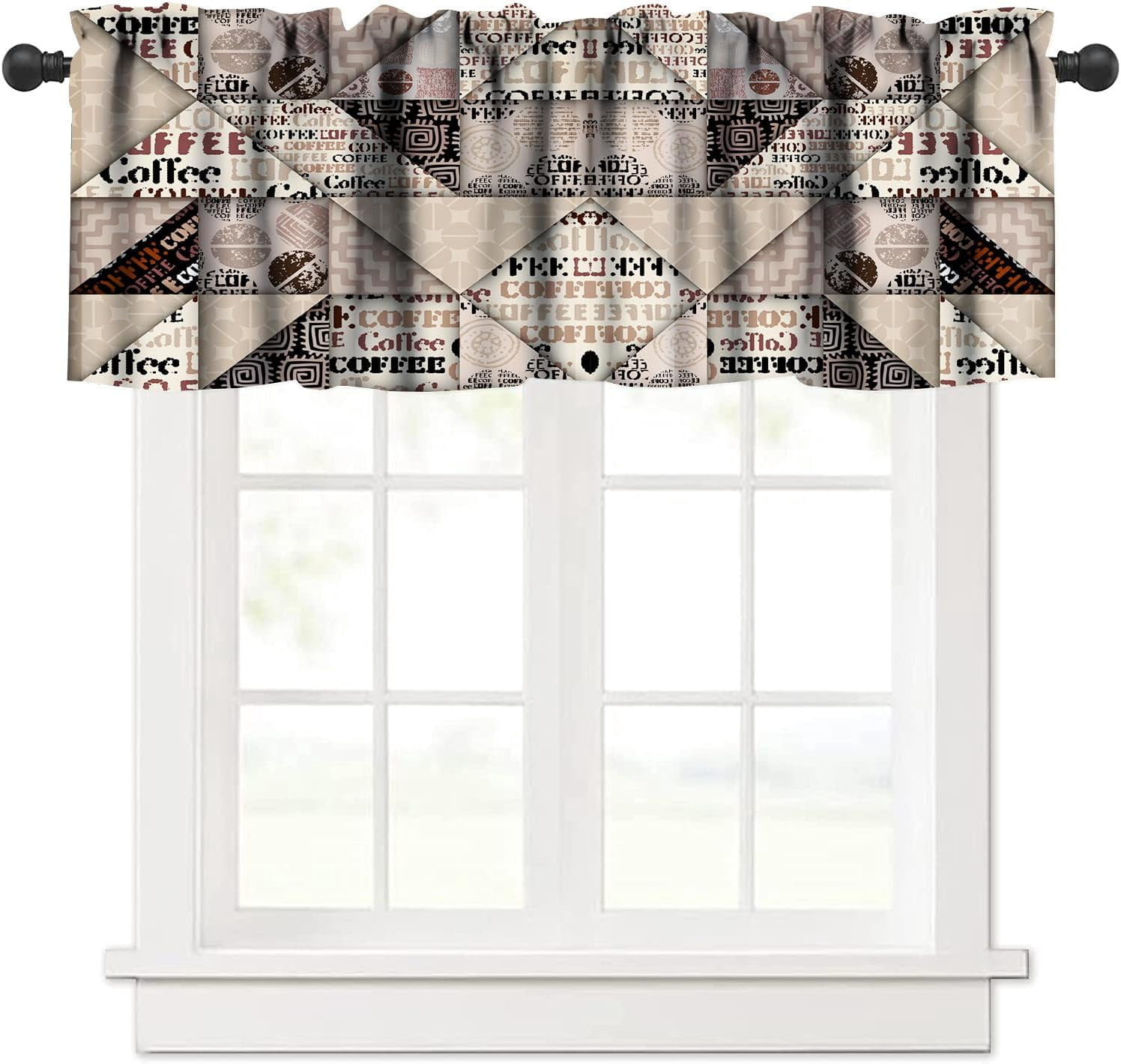 Coffee Kitchen Curtains, Coffee Theme Valance for Kitchen Windows, Tea ...