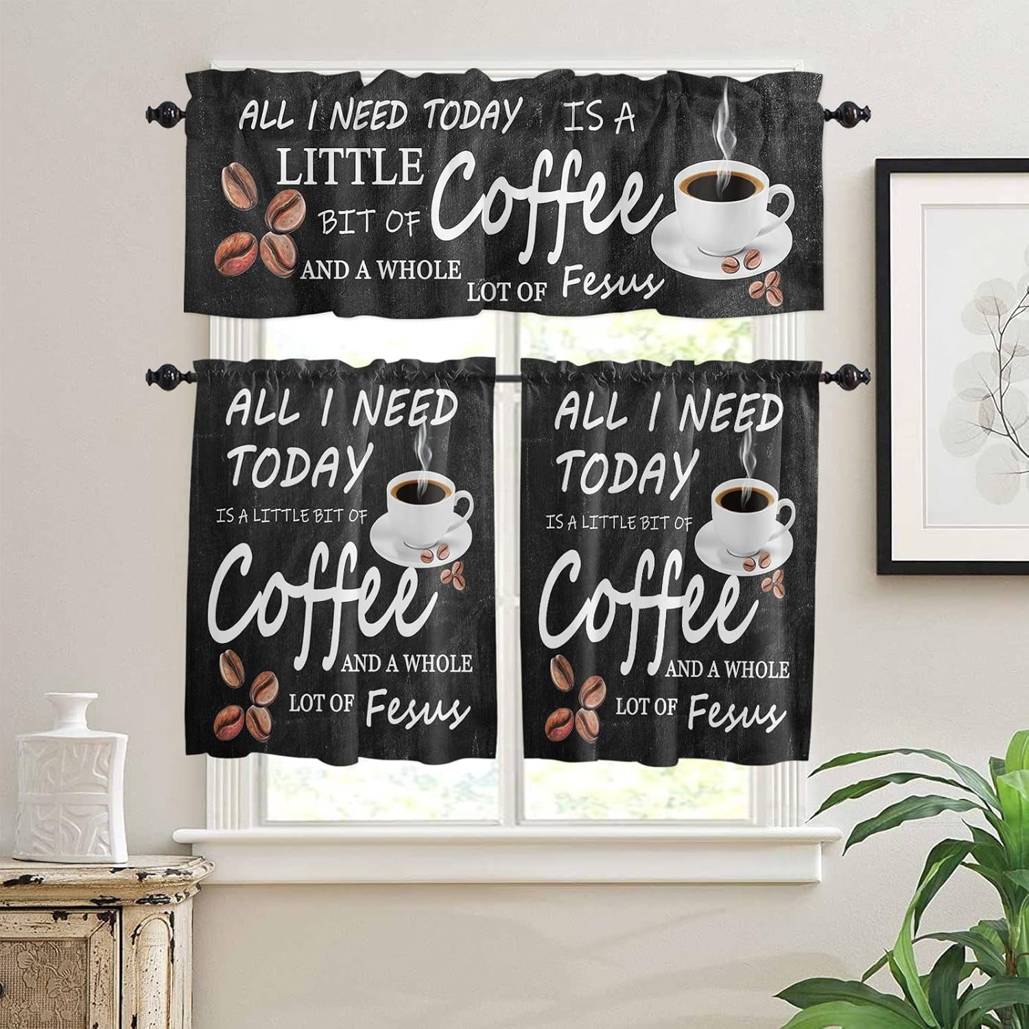Coffee Kitchen Curtains, Coffee Themed Kitchen Curtains and Valances ...