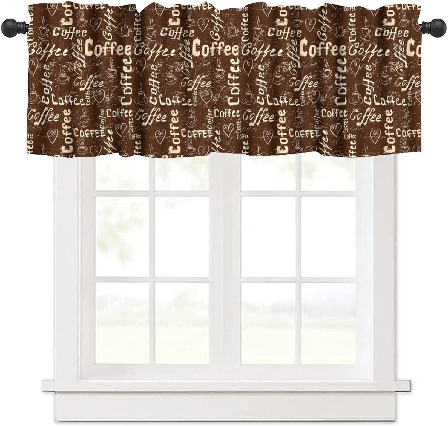 Coffee Kitchen Valances for Windows,Vintage Medieval Hand Painted Art ...