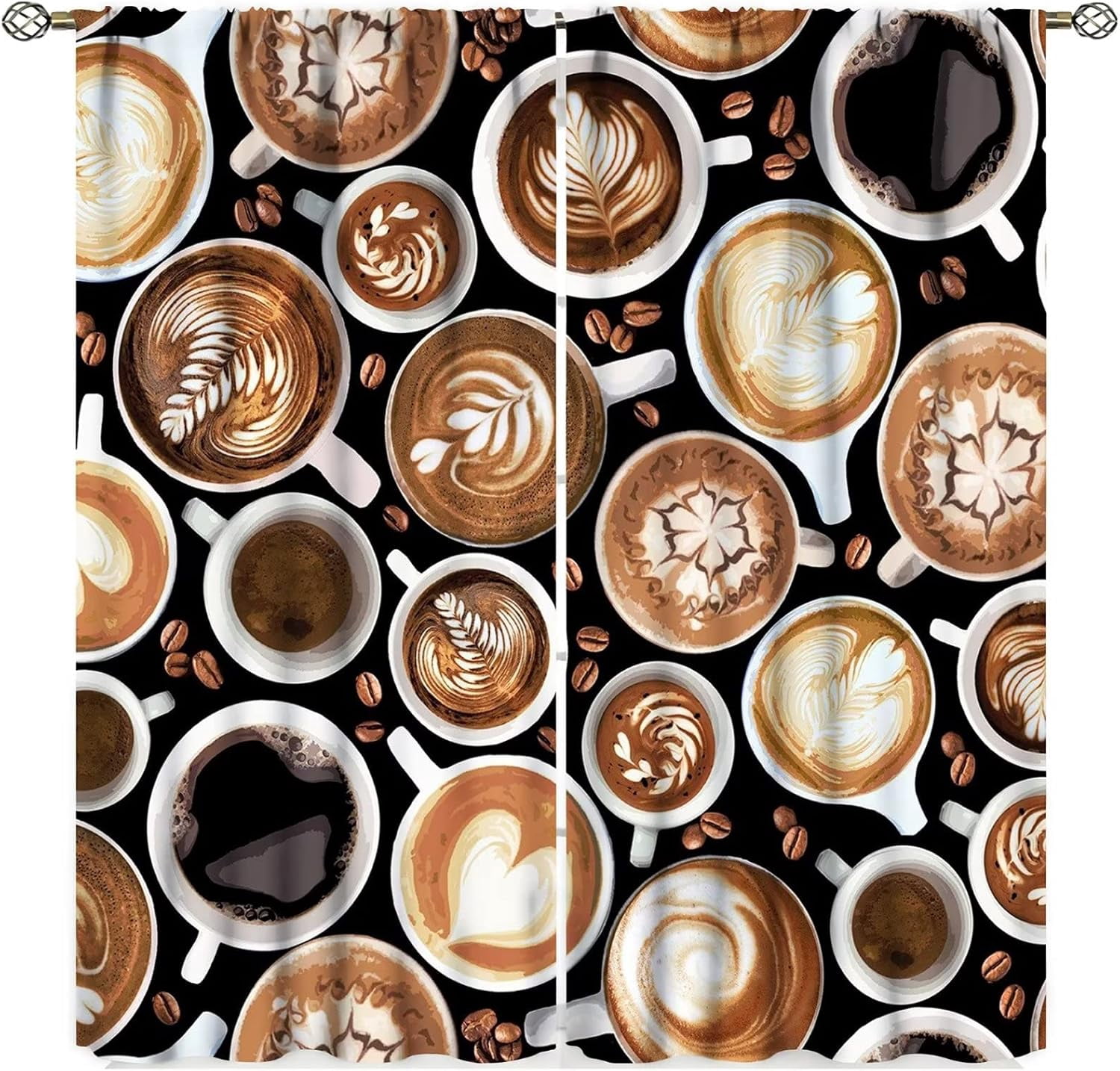 Coffee Kitchen Window Curtains, Coffee Design Coffee Theme Room ...