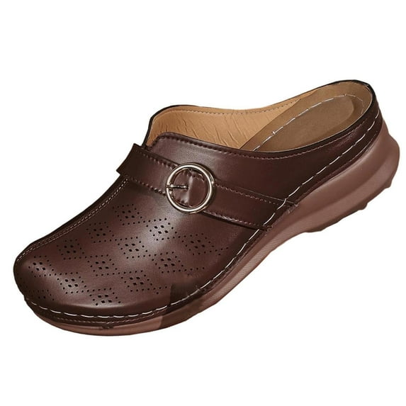 Coffee Ladies Spring Summer Open Toe Slippers Wedge Heel Casual Outdoor ...