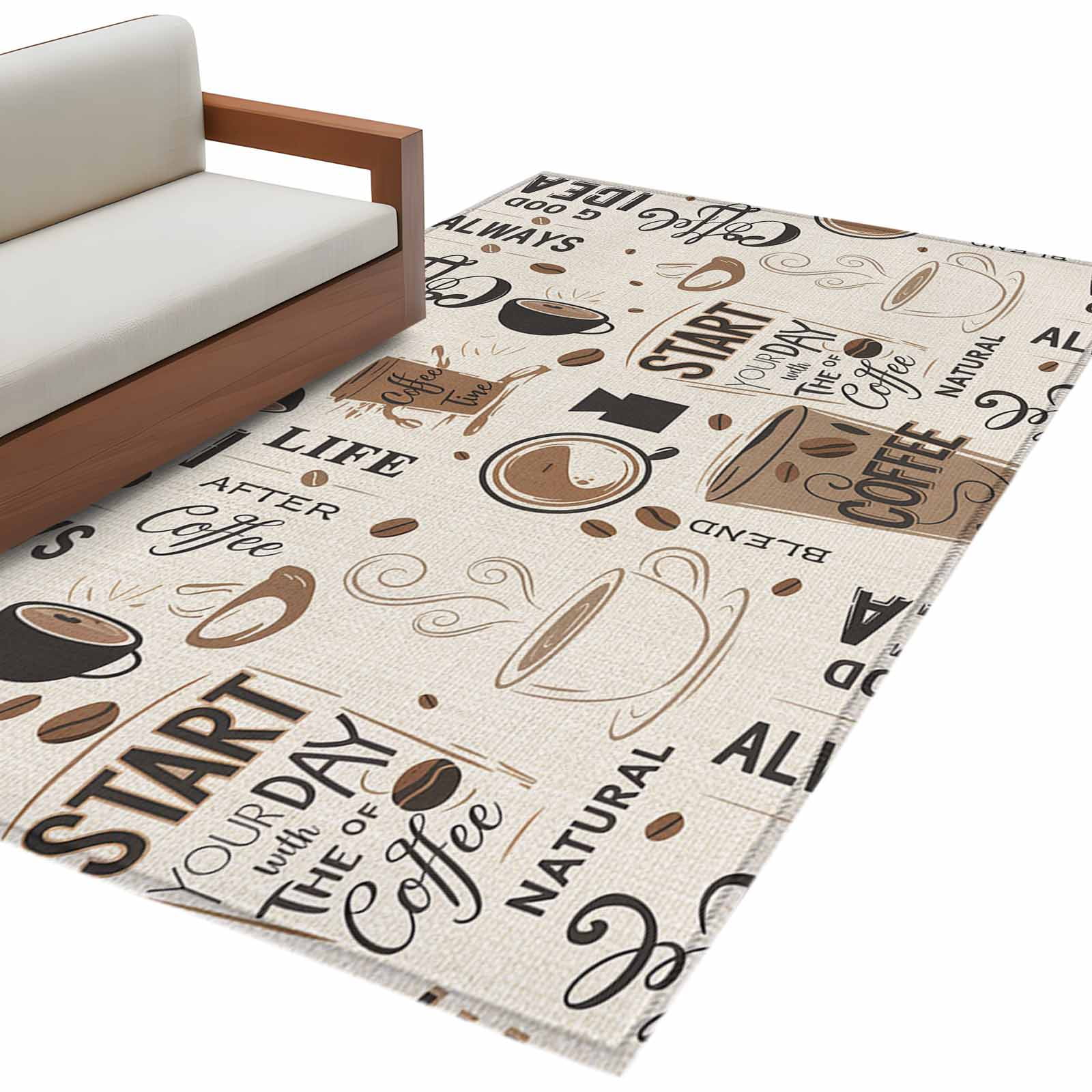 Coffee Large Area Rugs for Bedroom Living Room, Soft Non Slip Carpet ...