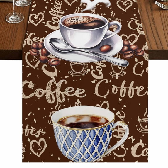 Coffee Latte Beans Table Runner 48 Inches Long, Sugar Retro Brown ...