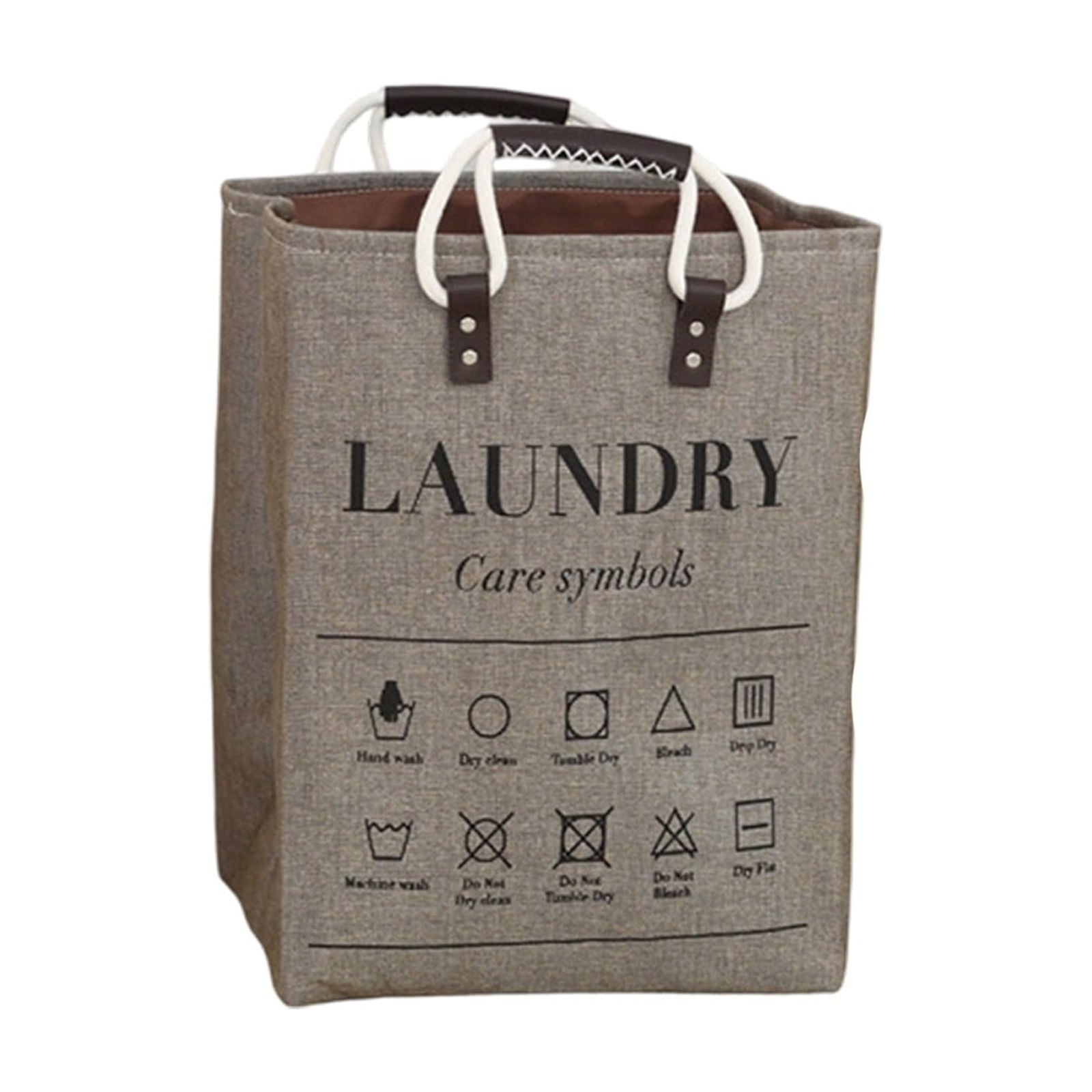 Coffee Laundry Hamper Basket Freestanding Folding Clothes Organizer ...