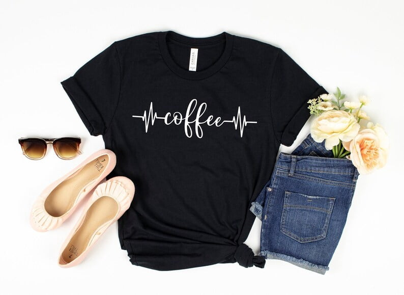 Coffee Lifeline T-shirt, Funny Coffee Quote Tee for Women, But First ...