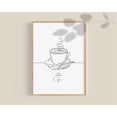 Coffee Line Art Print, Minimalist Coffee Bar Sign, Unframed Paper ...