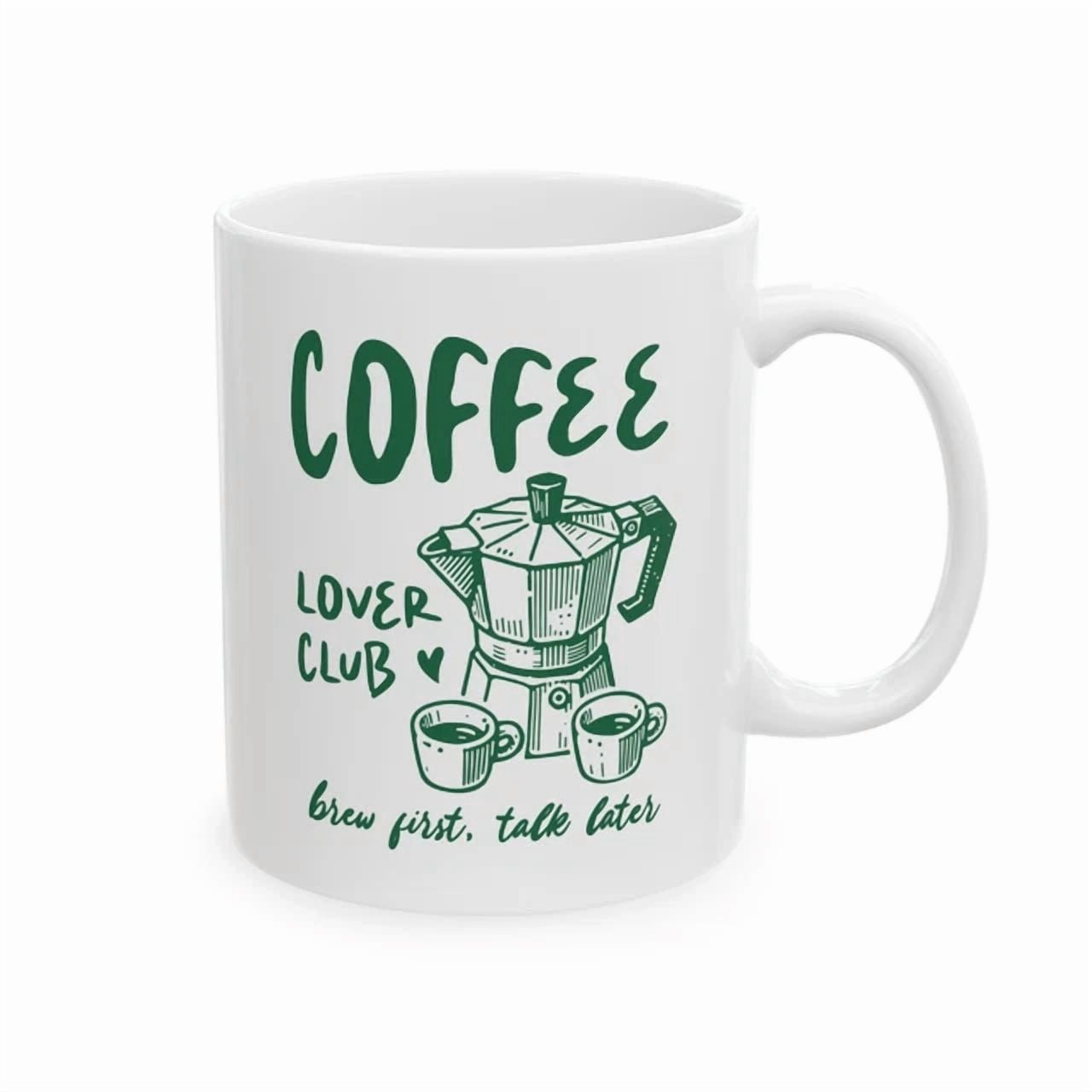 Coffee Lover Club Mug Brew First Talk Later Doodle Coffee Cup - Walmart.com