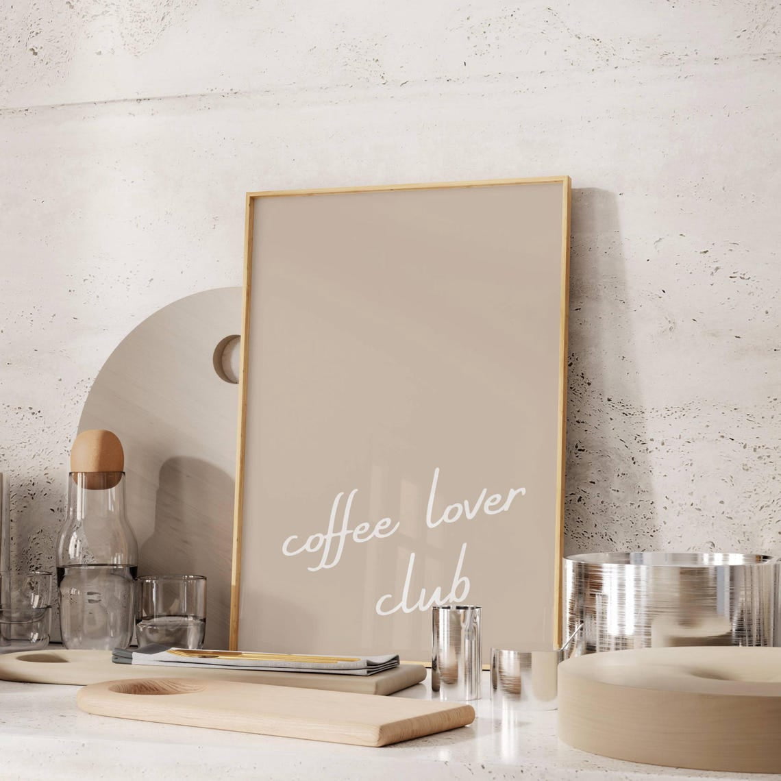Coffee Lover Club Poster, Neutral Minimalist Wall Art, Modern Coffee ...