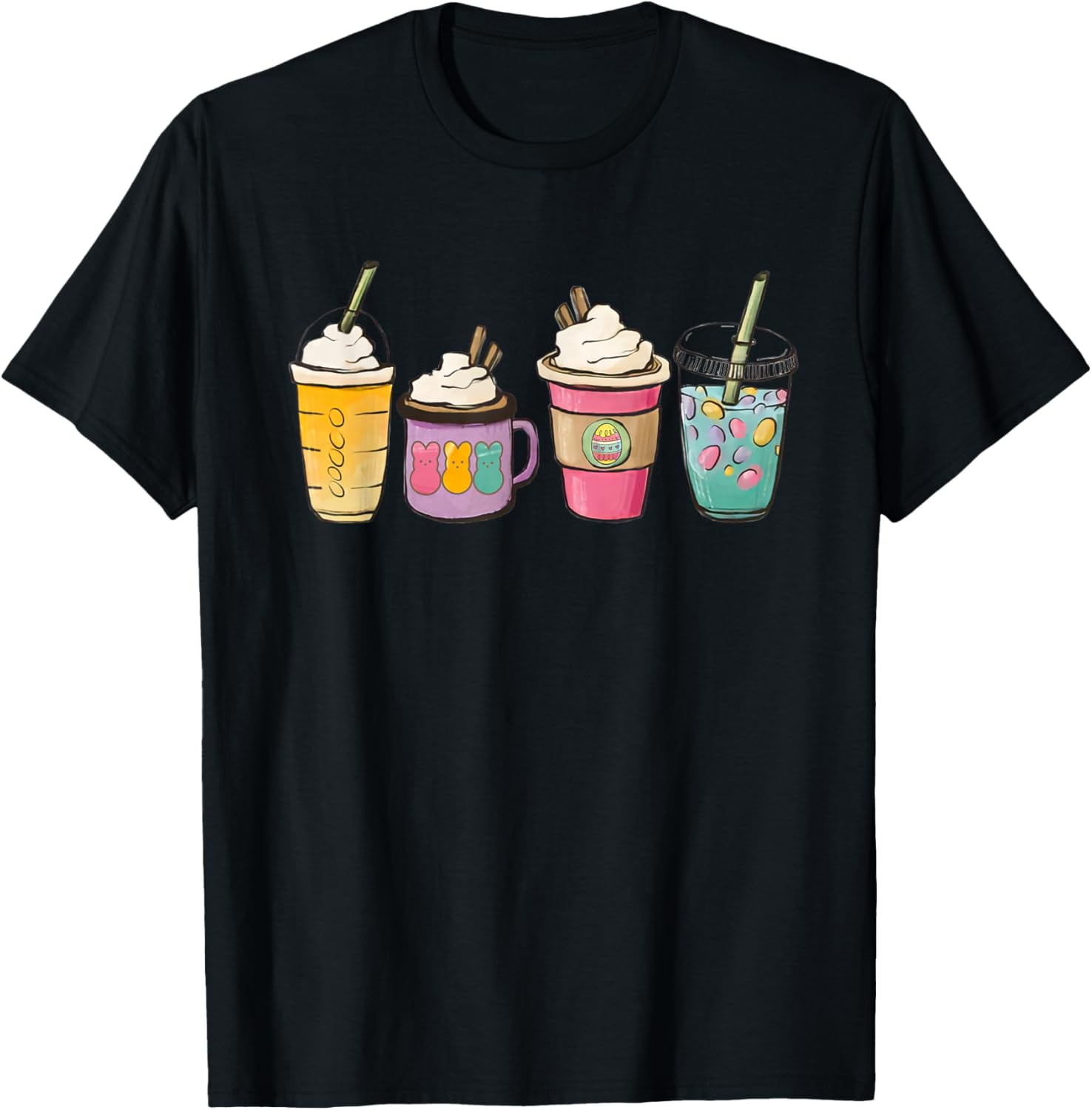 Coffee Lover Easter Coffee Bunny Latte Hello Spring Costume T-Shirt ...