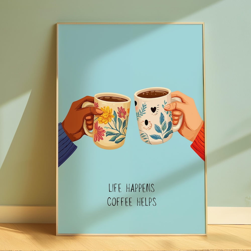 Coffee Lover Painting Coffee Wall Decor Kitchen Print Coffee Bar Wall ...
