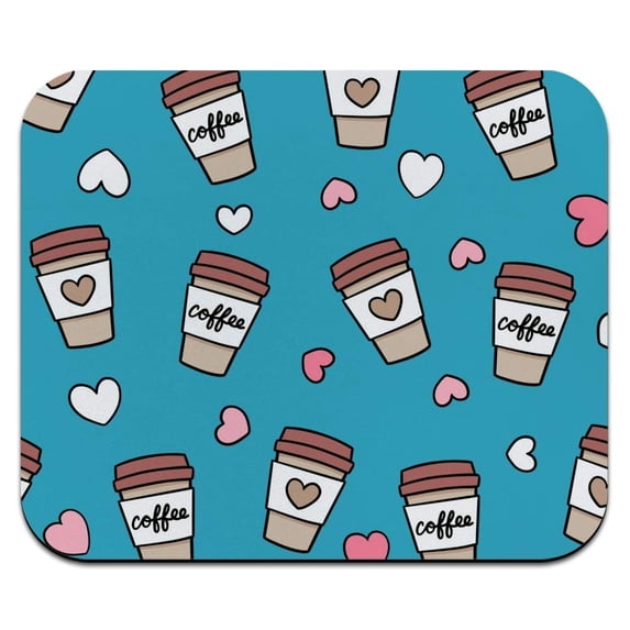 Coffee Lover Pattern Cute Travel Cups Low Profile Thin Mouse Pad ...