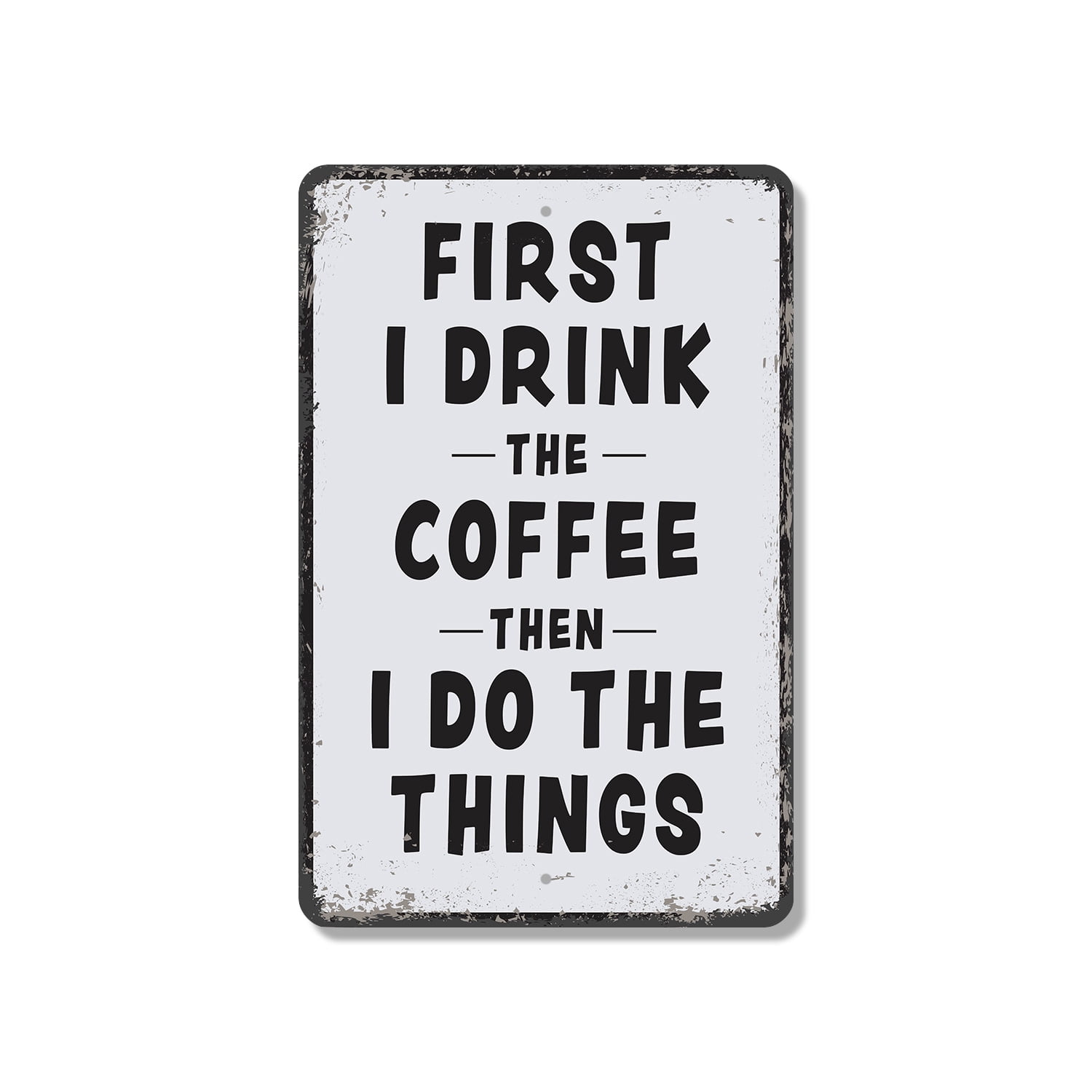 Coffee Lover Rustic 10 Inch x 14 Inch Novelty Plastic Sign Brew First ...