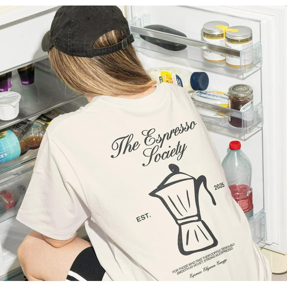 Coffee Lover T-Shirt – The Espresso Society Tee, Trendy Aesthetic, Chic ...