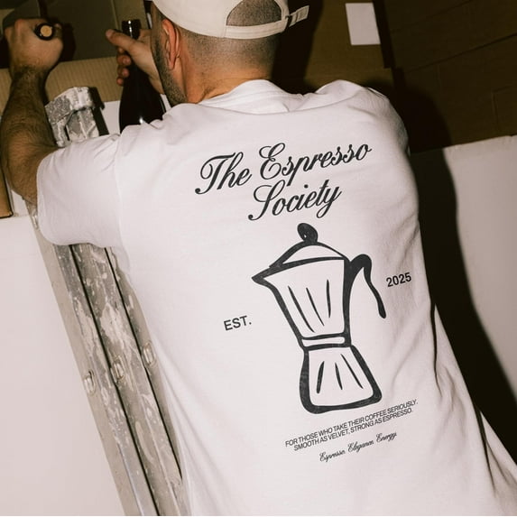 Coffee Lover T-Shirt The Espresso Society Tee, Trendy Back Print ...