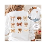 Coffee Lover TShirt Cozy Iced Coffee Crewneck with Bow Design Cute ...