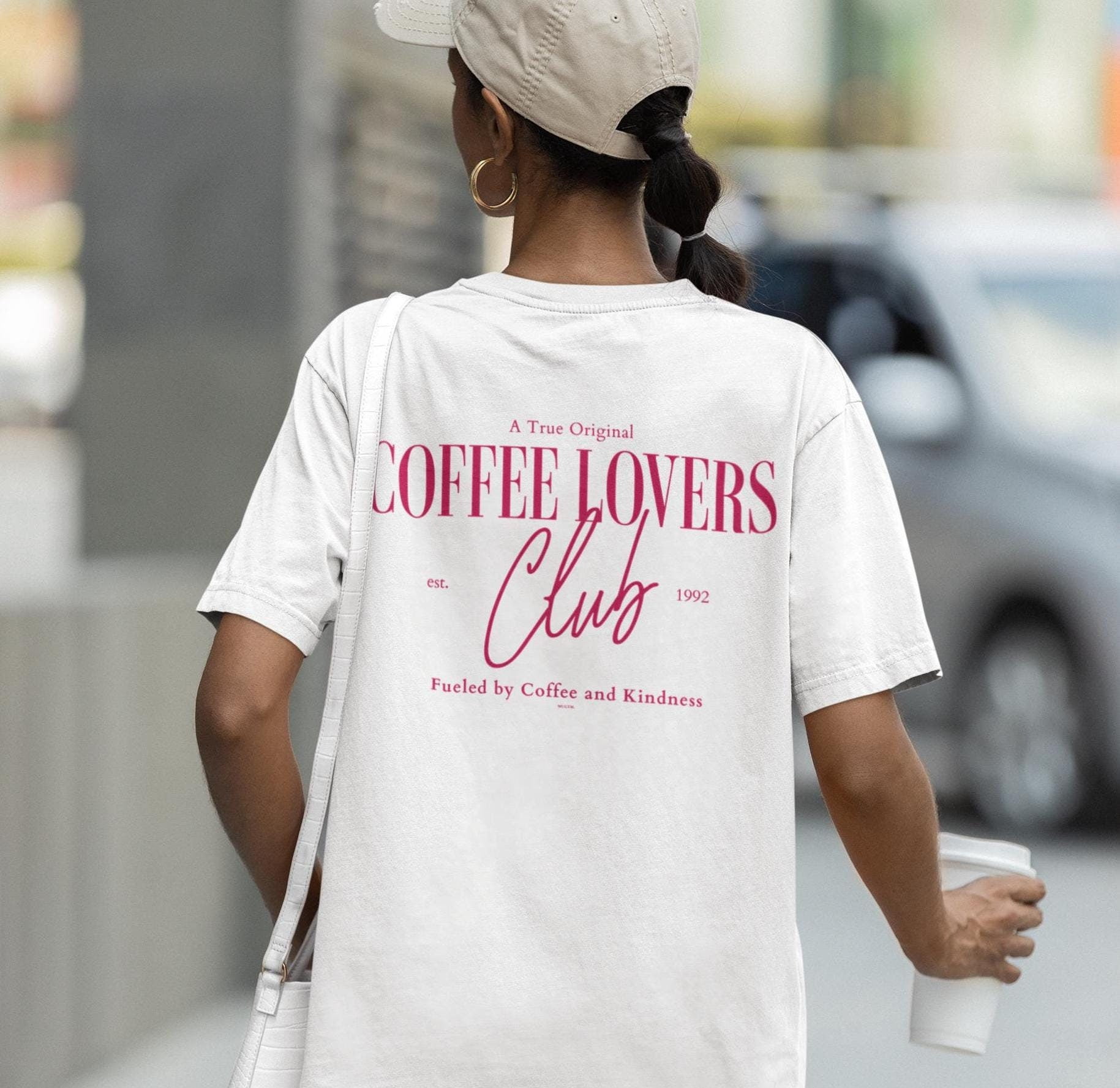 Coffee Lovers Club Tee, 90s Minimalist Boho Aesthetic Graphic Shirt ...